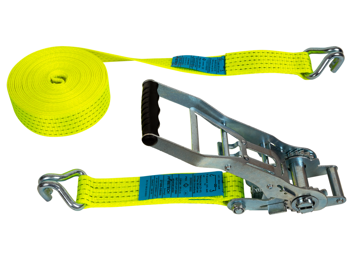 Zurrgurt ZS 822-50 mit ERGO-Ratsche, 12.0 m, mit Spitzhaken - Hebetech AG