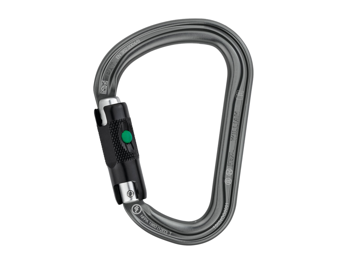 PETZL Karabiner WILLIAM, Ball-Lock, grau - Hebetech AG