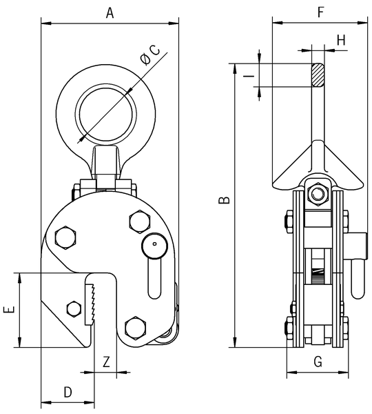 Blechklemme TBS Plus 1'000 kg - Hebetech AG