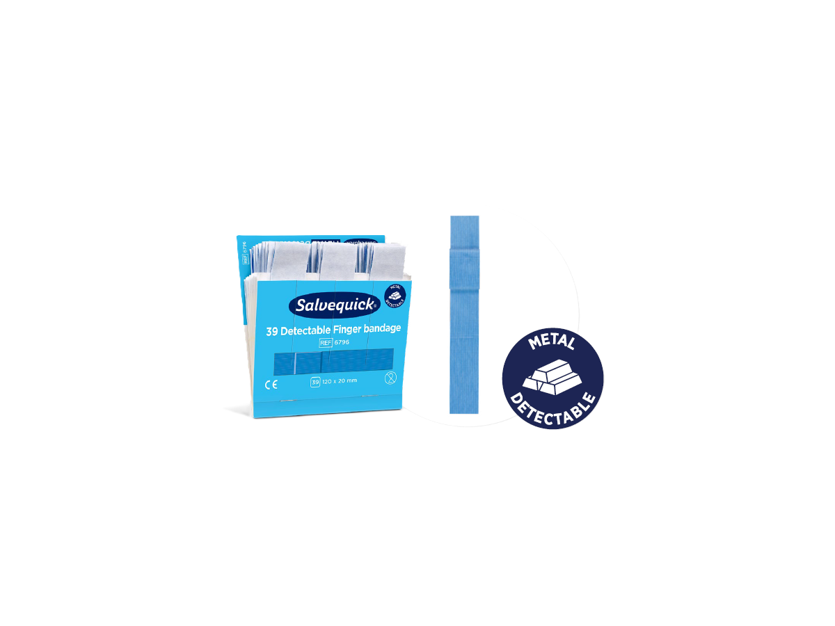 Cederroth Salvequick-Extra lange Plaster Blue Detectable - Hebetech AG